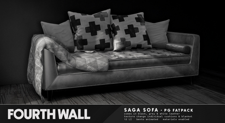 Second Life Marketplace - [FOURTH WALL] Saga Sofa - Fatpack (PG)